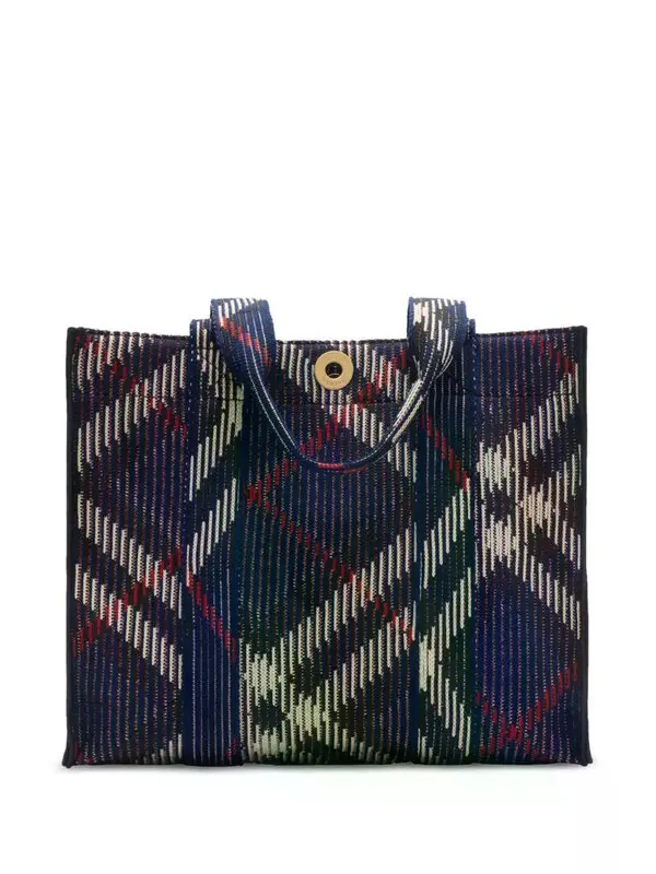 Burberry Check Tote Bag - Blue