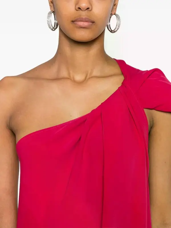 P.a.r.o.s.h One-shoulder Midi Dress With Twist Detailing - Red
