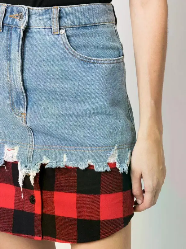 Moschino Layered-design Denim Skirt