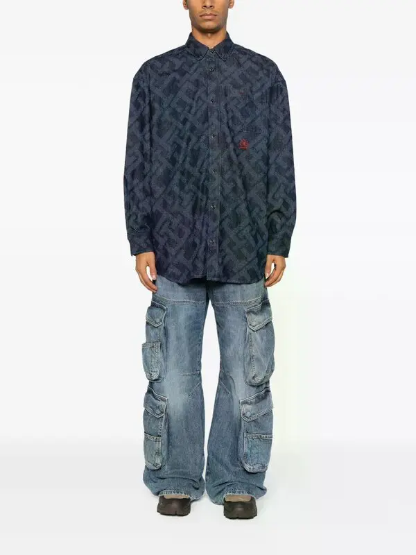 Tommy Hilfiger Monogram Jacquard Denim Shirt