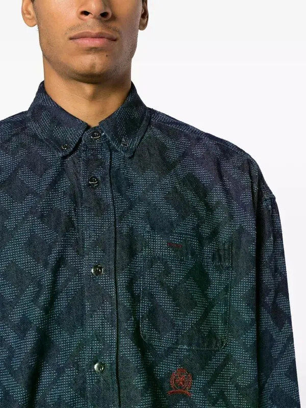 Tommy Hilfiger Monogram Jacquard Denim Shirt