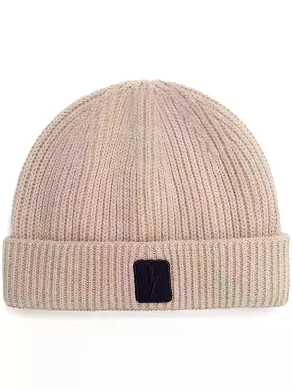 Neil Barrett Logo-appliqué Beanie - Neutrals
