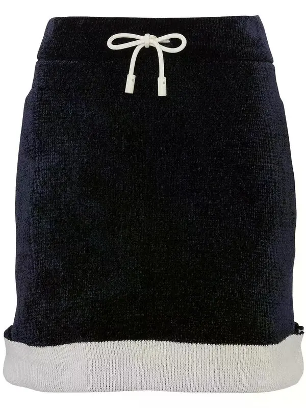 JW Anderson Contrast-hem Chenille Mini Skirt - Blue