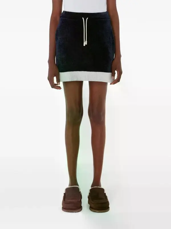 JW Anderson Contrast-hem Chenille Mini Skirt