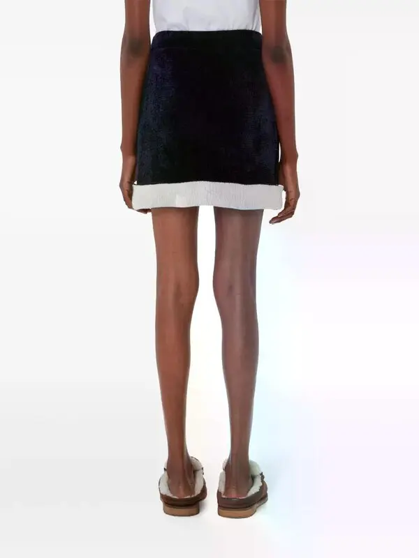 JW Anderson Contrast-hem Chenille Mini Skirt