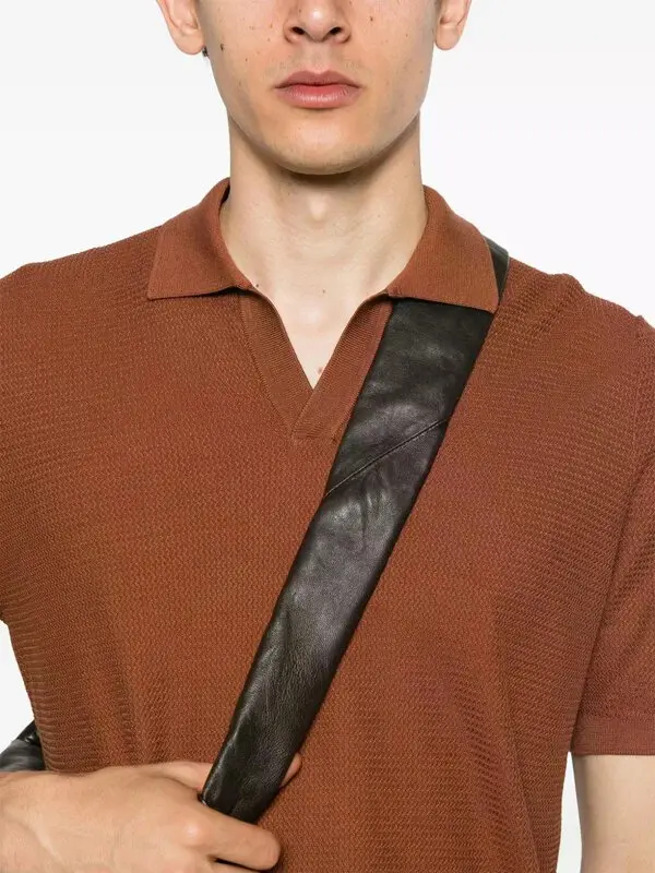 Tagliatore Paco Split-neck Polo Shirt - Brown