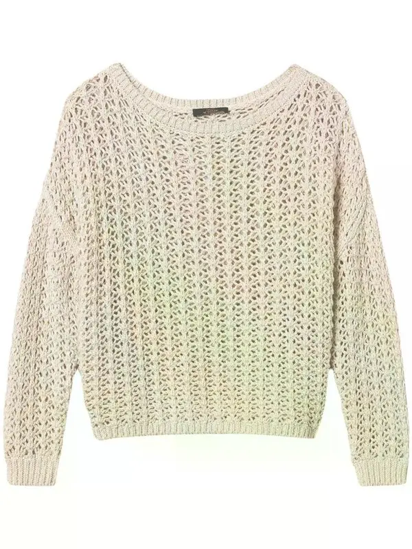 TWINSET Open-knit Jumper With Ribbed Trim - Neutrals