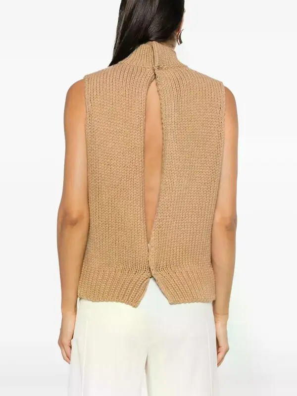 Fabiana Filippi Cashmere Cut-out Sleeveless Knit