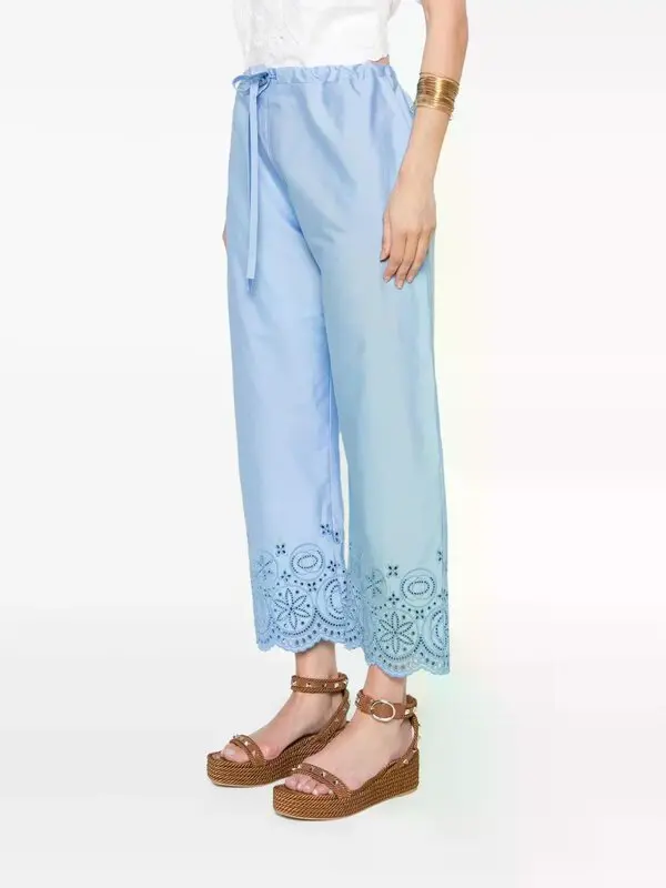 La DoubleJ Embroidered Cropped Trousers