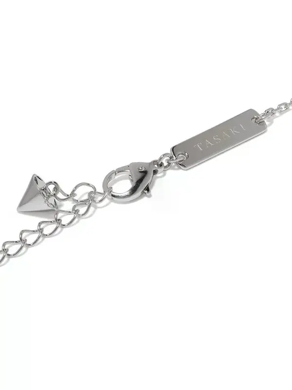TASAKI 18kt White Gold Akoya Pearl And Diamond Pave Balance Neo Pendant Necklace - Silver