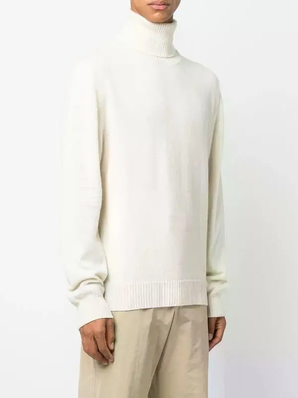 BARRIE Turtle Neck Cashmere Sweater - White