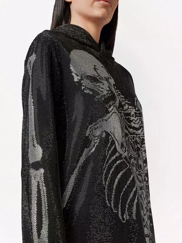 Philipp Plein Skeleton Embellished Hoodie
