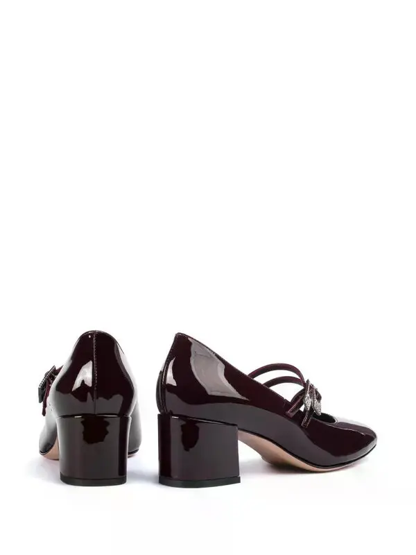 LE SILLA Danielle Patent Leather Pumps With Crystal Embellishment