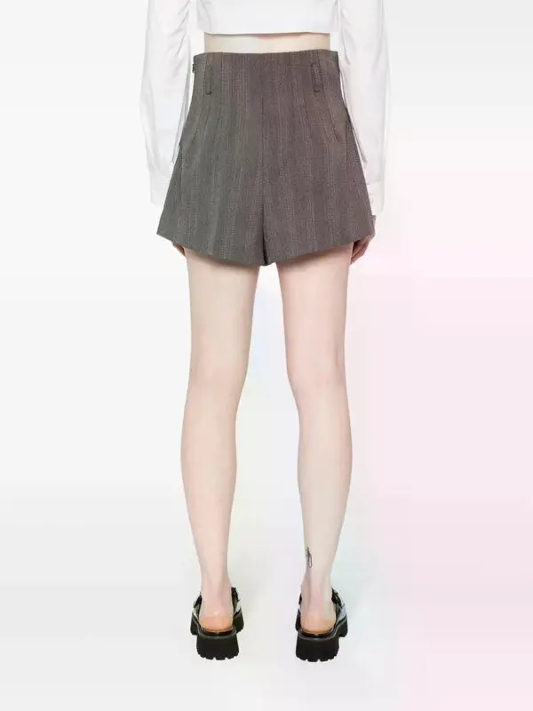 Prada Virgin Wool Pleated Shorts