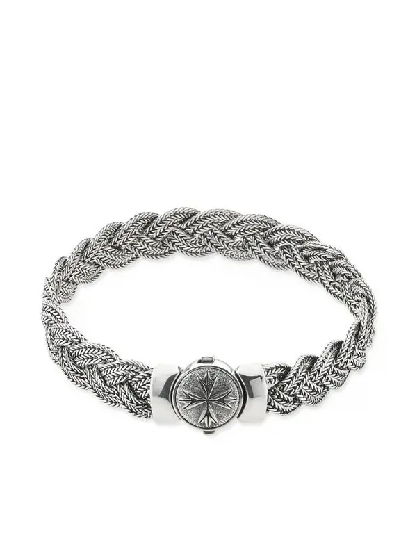 Emanuele Bicocchi Diamond-cut Flat Braided Bracelet - Silver