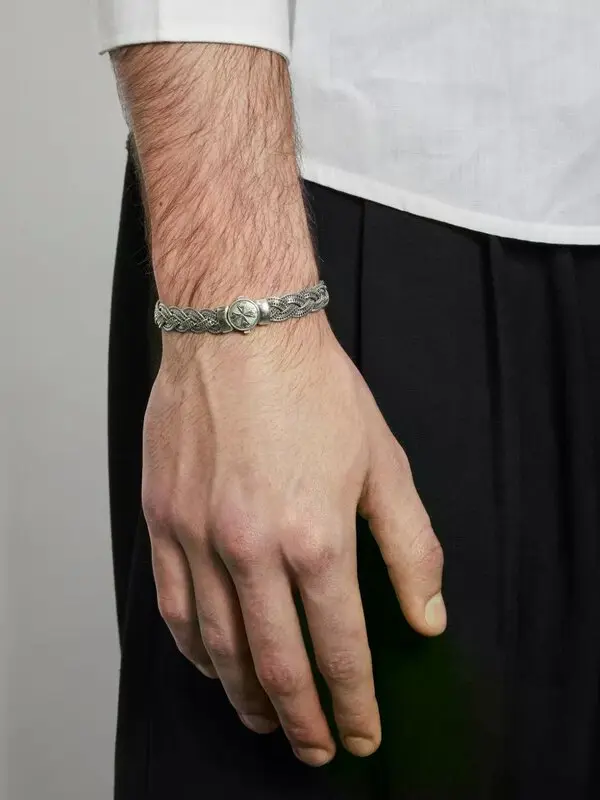 Emanuele Bicocchi Diamond-cut Flat Braided Bracelet