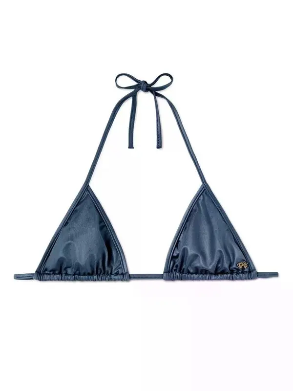 Palm Angels Metallic Triangle Bikini Top - Blue