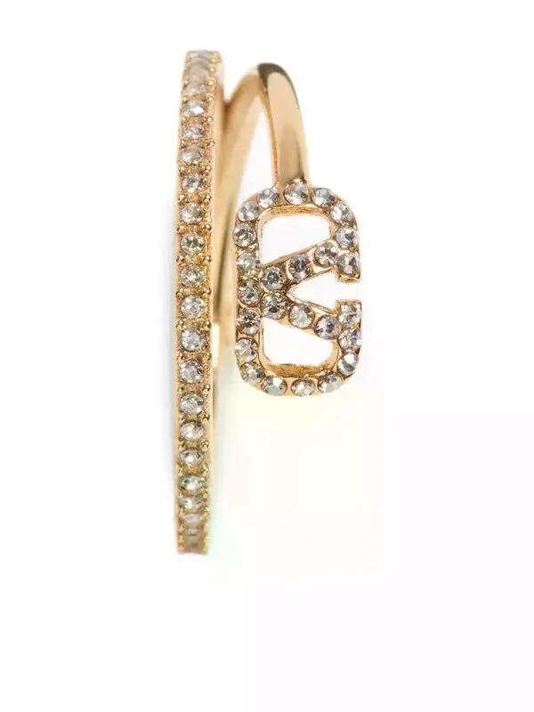 Valentino Garavani Vlogo Signature Ring With Swarovski Crystals