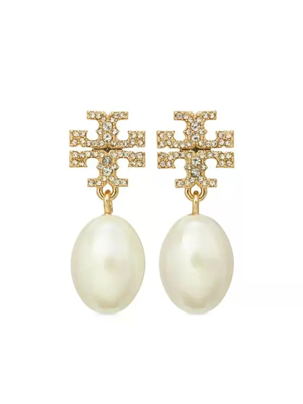 Tory Burch Pavé Drop Earrings - Gold