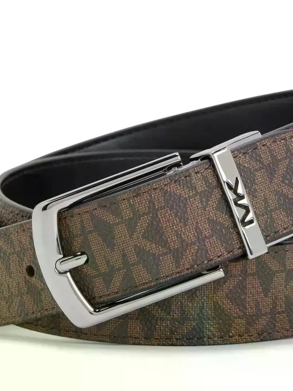 Michael Kors Logo Print Leather Belt
