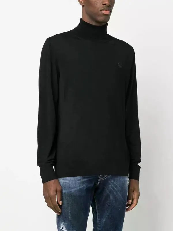 Dsquared2 Virgin Wool Monogram Roll Neck Jumper