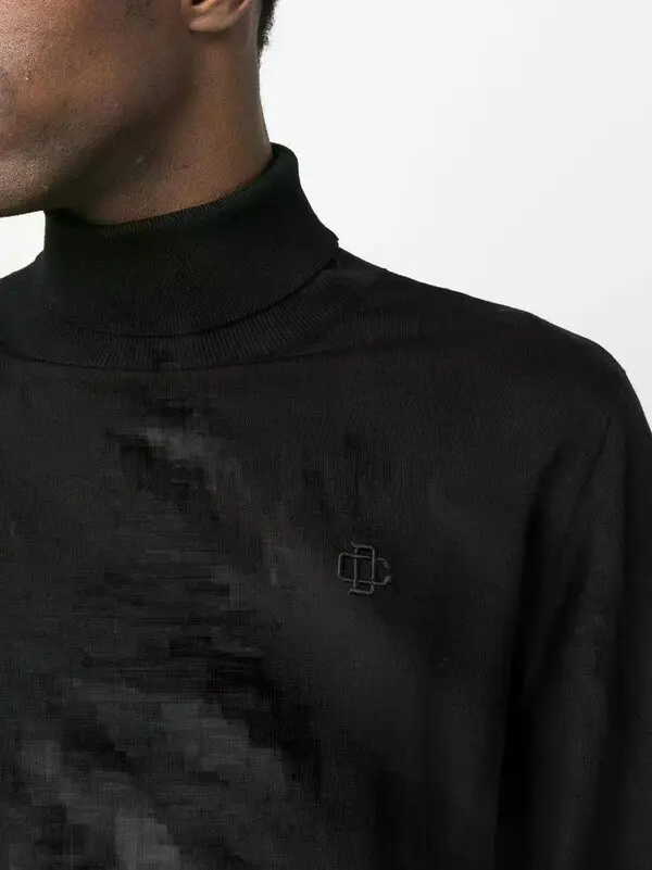 Dsquared2 Virgin Wool Monogram Roll Neck Jumper