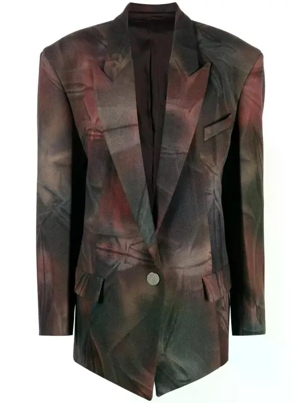 Attico Glen Tie-dye Oversized Blazer