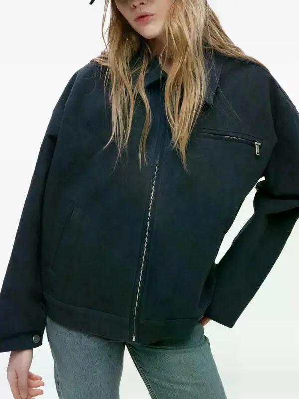 MAINLESS Zip-up Jacket With Pointed Collar