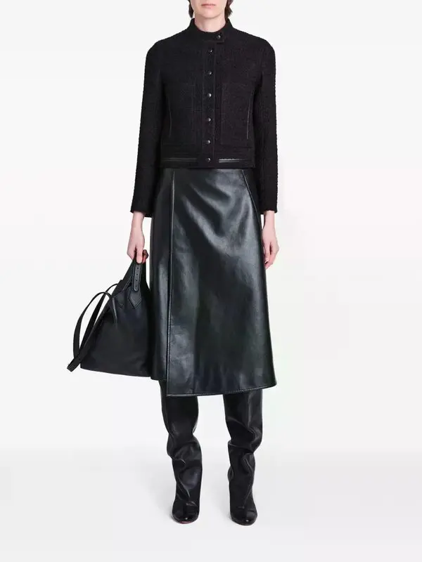 Proenza Schouler Tweed Jacket With Faux Leather Trim