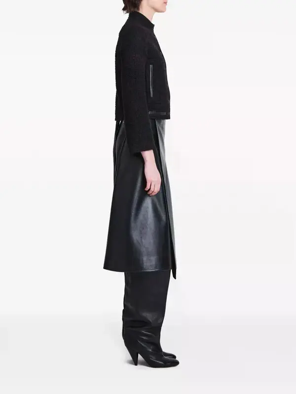 Proenza Schouler Tweed Jacket With Faux Leather Trim