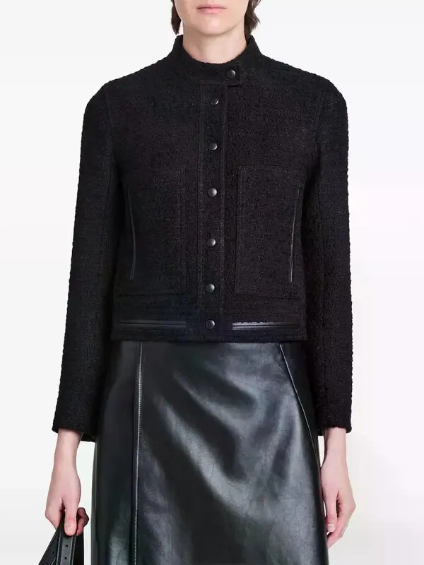 Proenza Schouler Tweed Jacket With Faux Leather Trim