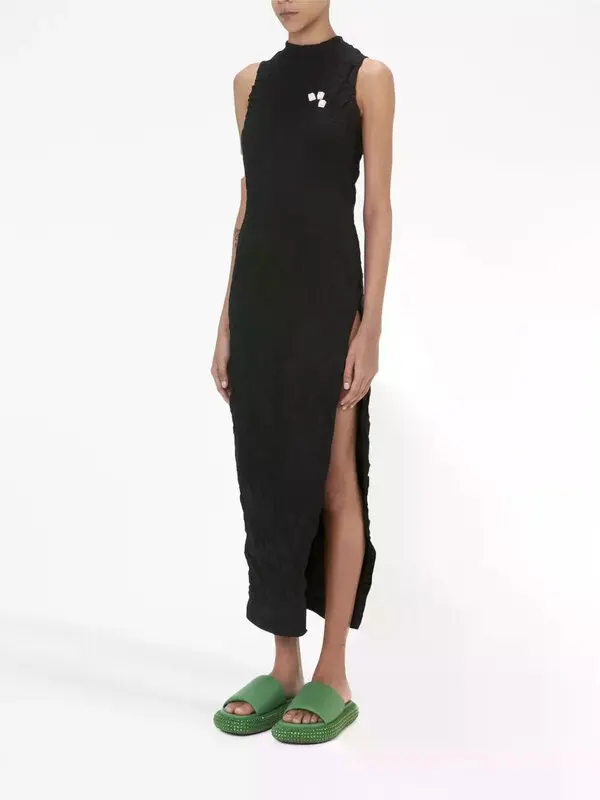 JW Anderson Keyboard Crinkled-finish Midi Dress