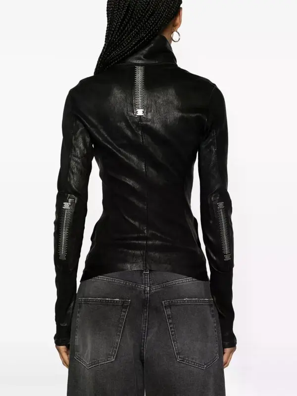 ISAAC SELLAM EXPERIENCE Asymmetrical Zip Leather Jacket