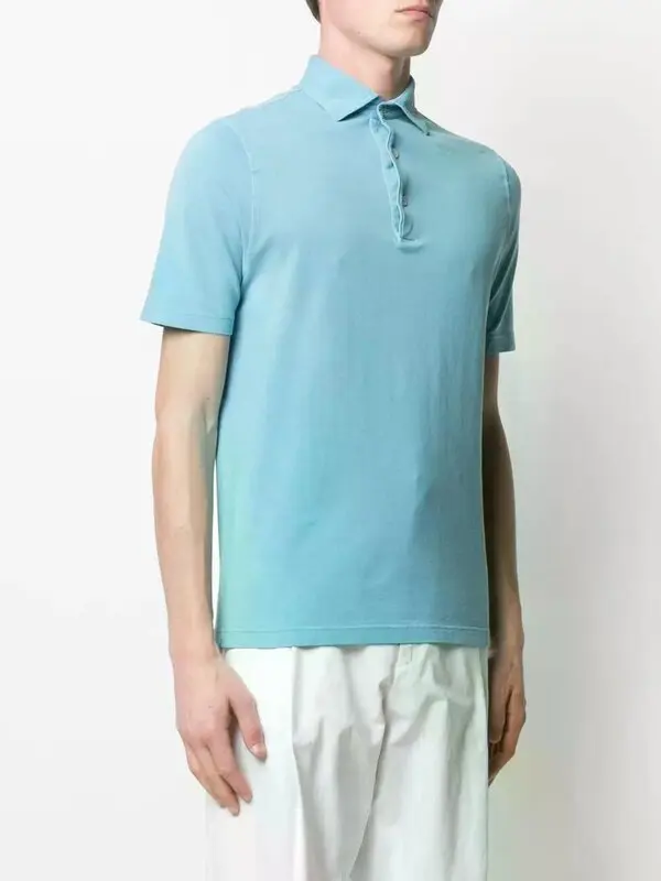 DELL'OGLIO Short-sleeved Polo Shirt - Blue