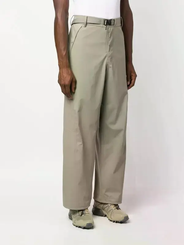 C.P. COMPANY Logo-patch Belted Wide-leg Trousers