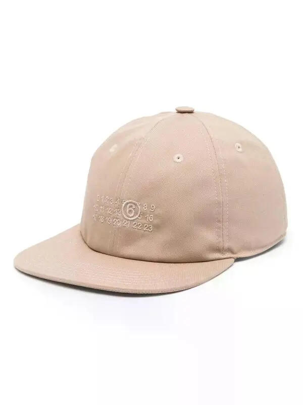 MAISON MARGIELA Six-panel Cap With Signature Numbers Motif - Neutrals