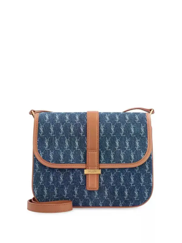 Saint Laurent Monogram Denim Crossbody Bag - Blue