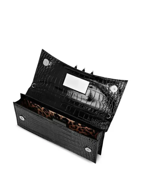Philipp Plein Mini Calf-leather Clutch With Crystal Embellishment
