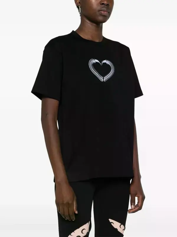 Junya Watanabe Graphic Heart Print Cotton T-shirt