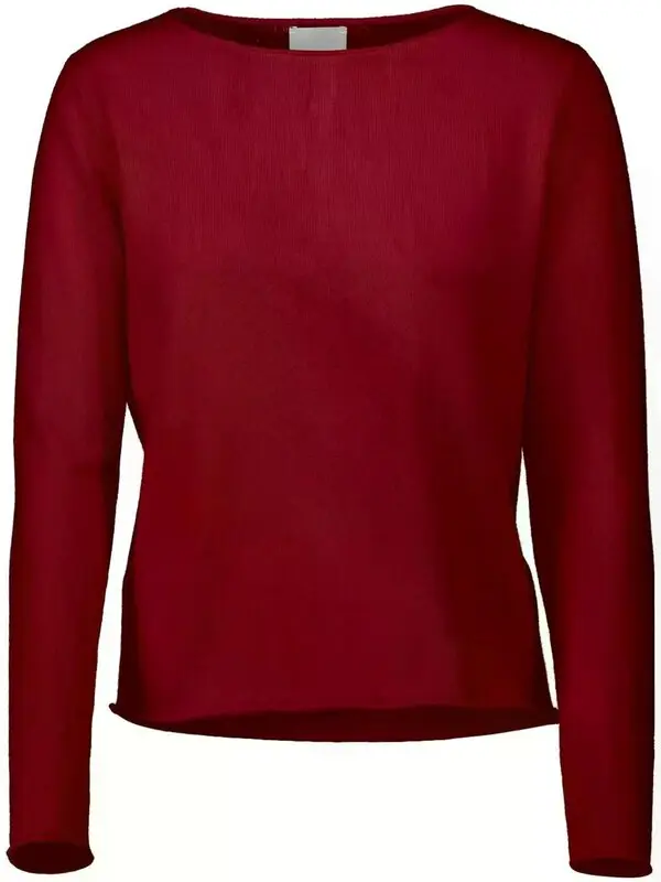 ALLUDE Slash-neck Sweater With Rolled Trim