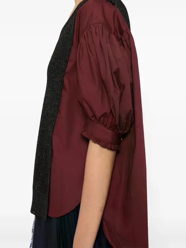 Kolor V-neck Jumper With Panelled Design - Black