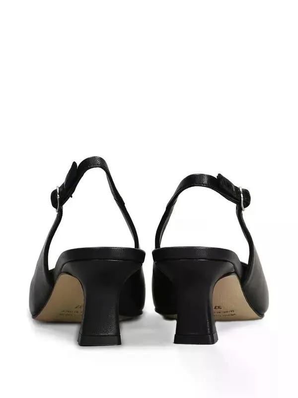 JULIE DEE Leather Slingback Pumps - Black