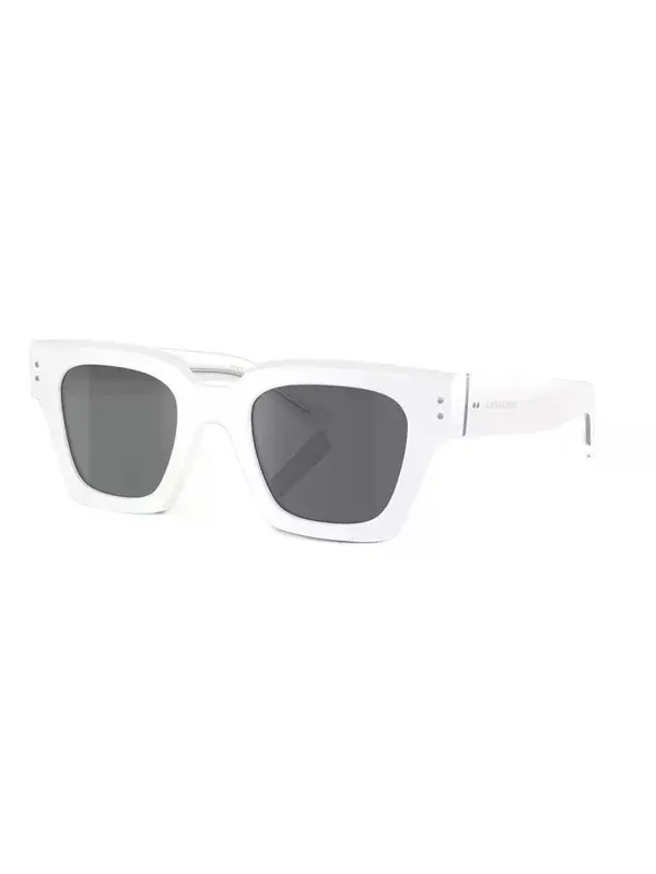 Dolce & Gabbana Logo-print Square-frame Sunglasses - White
