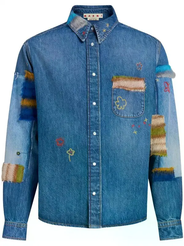Marni Embroidered Denim Shirt