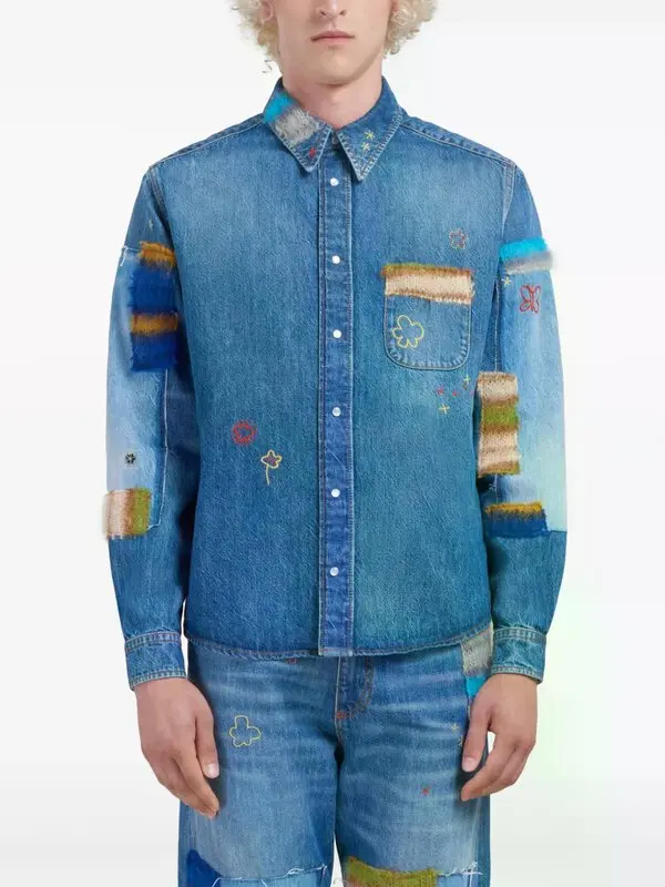 Marni Embroidered Denim Shirt