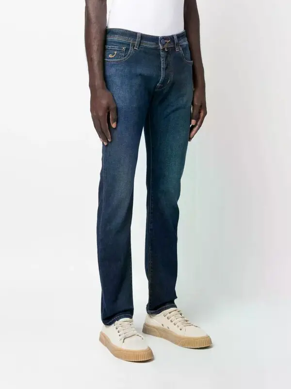 Jacob Cohen Embroidered Logo Slim Jeans - Blue