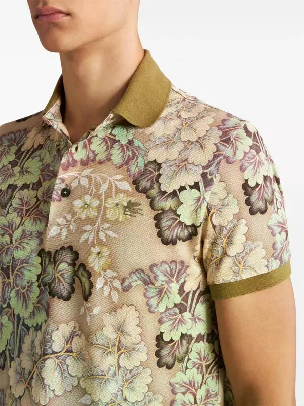 Etro Floral-print Cotton Polo Shirt