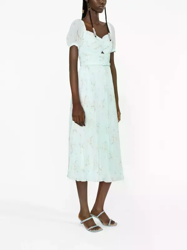 SELF-PORTRAIT Floral-print Chiffon Midi Dress