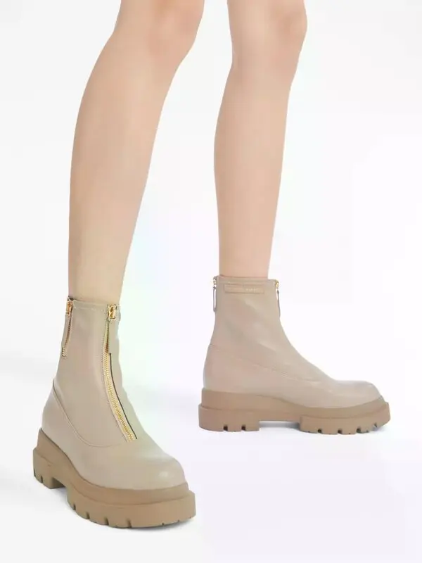 GIUSEPPE ZANOTTI Avice 40mm Zipped Ankle Boots - Neutrals