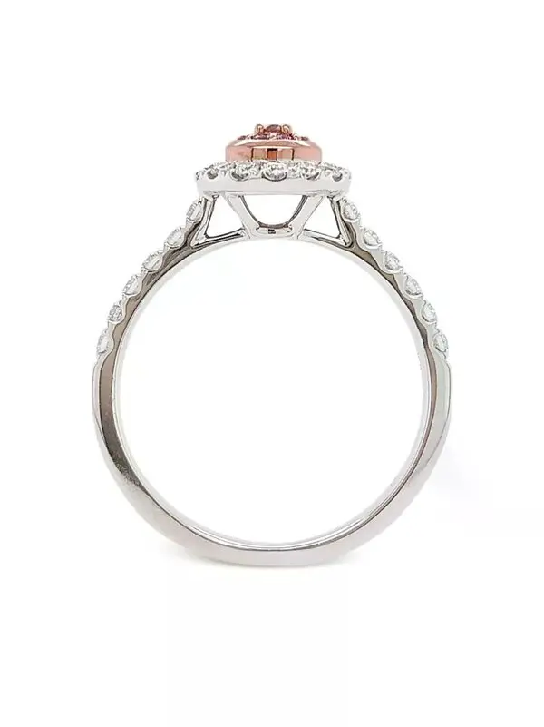 HYT JEWELRY 18k Rose Gold And Platinum Half-pavé Diamond Ring - Silver